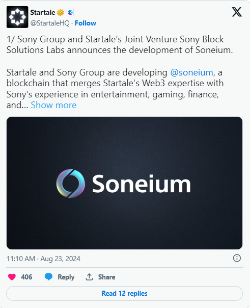 Sony is developing the Soneium blockchain on Ethereum Layer-2